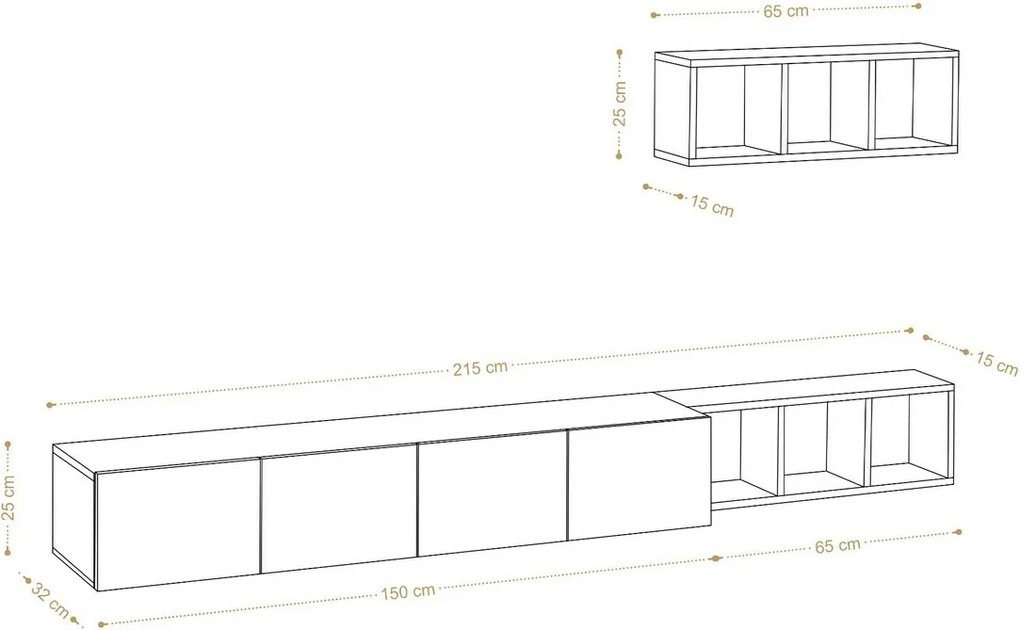 Televizní stěna Pia White and Oak