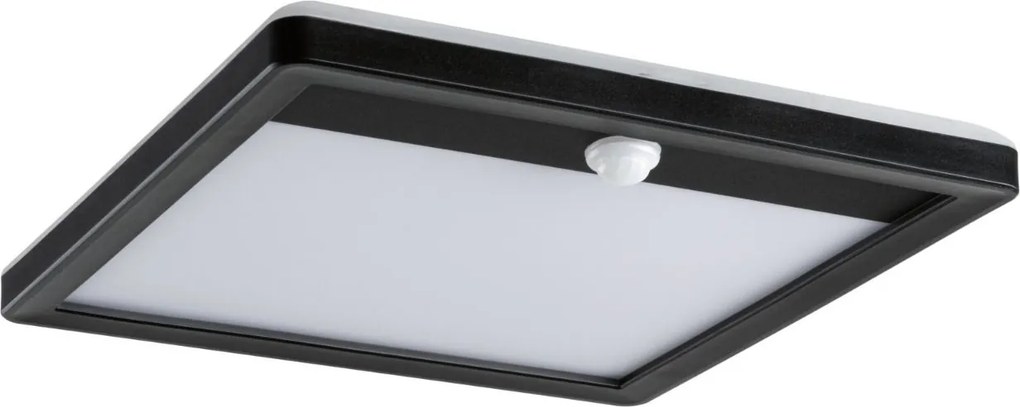 P 94665 LED venkovní panel Lamina vč. pohybové čidlo IP44 hranaté 250x250mm 3000K 14,5W 230V černá umělá hmota - PAULMANN