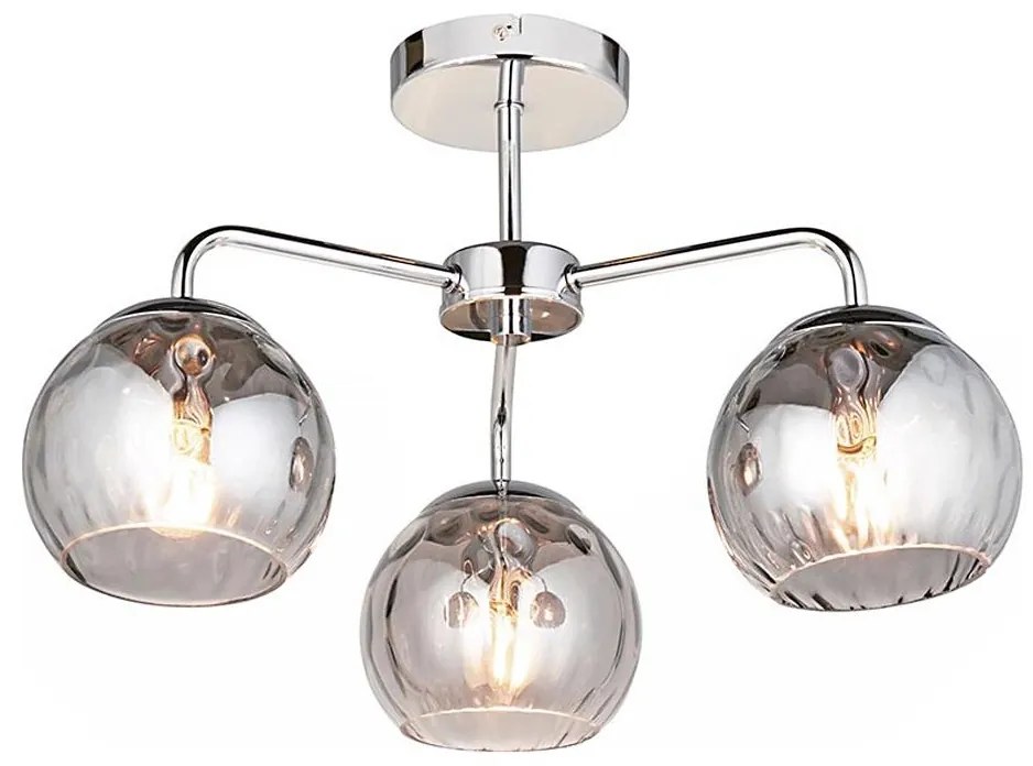 Endon 97971 - Přisazený lustr DIMPLE 3xE14/7W/230V lesklý chrom/kouřová šedá 97971