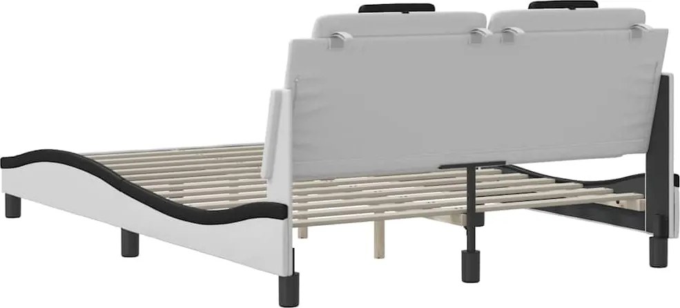 Rám postele Viana bez matrace bílý a černý 140 x 200 cm umělá kůže 3208102