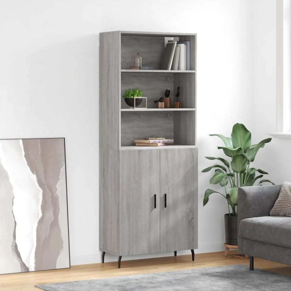 vidaXL Skříň highboard 69,5 x 34 x 180 cm kompozitní dřevo [3189272] Barva: Betonová šedá