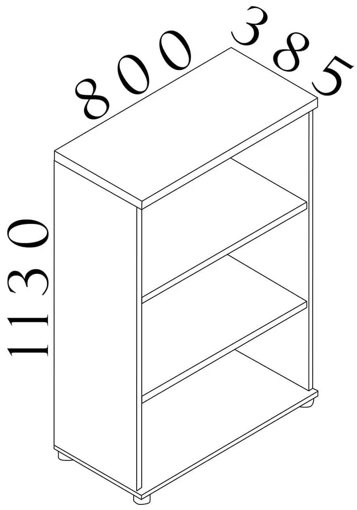 Střední skříň Visio LUX 80 x 38,5 x 113 cm, ořech