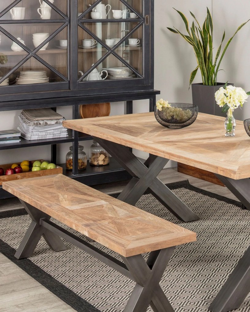 Lavice Mosca 160x40x46 black&natural
