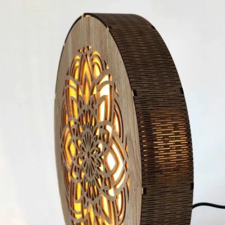 Dřevěná LED lampa Mandala se stmíváním | Stolní svítidlo| SENTOP LED0608