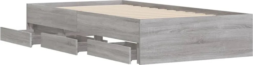 Rám postele se zásuvkami šedý sonoma 100 x 200 cm kompozit 3207292
