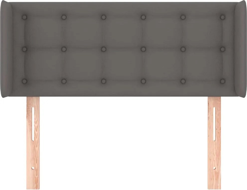 Čelo postele typu ušák šedá 93x16x78/88 cm umělá kůže 3118850