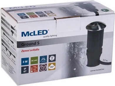 Zemní LED svítidlo McLED Ground S 3W 24VDC 4000K IP67 1x boční 120° 48x100mm ML-514.004.81.3