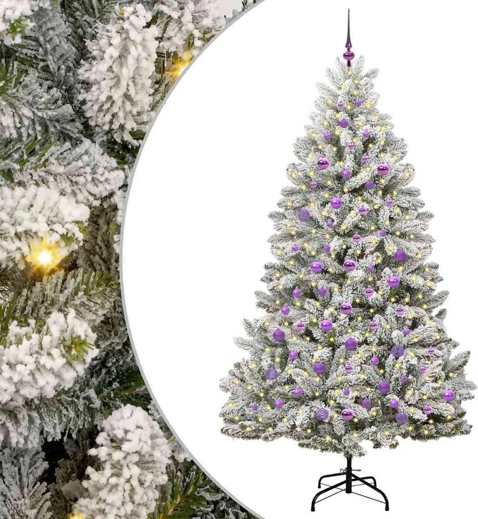 Umělý vánoční stromeček 210 cm 300 LED Teplá bílá PVC a ocel 3395763