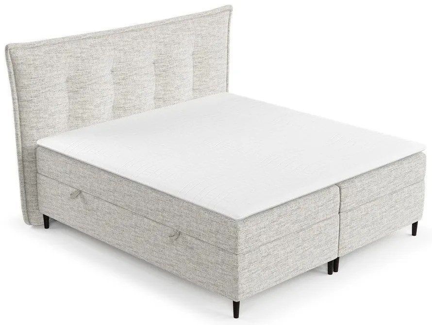 Světle šedá boxspring postel s úložným prostorem 160x200 cm Sinai – Maison de Rêve