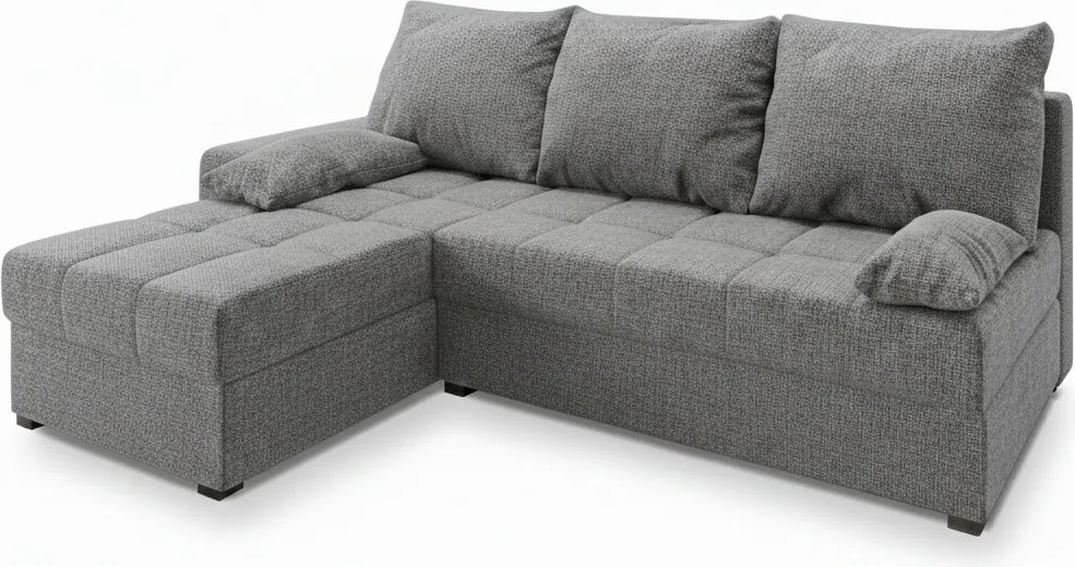 Rohová rozkládací sedací souprava do L CELESTE, 200 cm, s úložným prostorem Roh pohovky: Levý roh, Barva látky Malmo: Černá (Malmo 96)