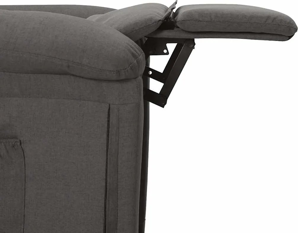 Elektrické polohovací křeslo tmavě šedé textil 3098964