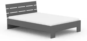 Moderní postel REA Nasťa 140x200cm - graphite, 1. pás čela 18148 - ice blue, 2. pás čela v barvě postele, 3. pás čela v barvě postele