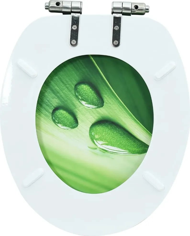 vidaXL WC sedátko s funkcí pomalého sklápění MDF zelená vodní kapka [146915]