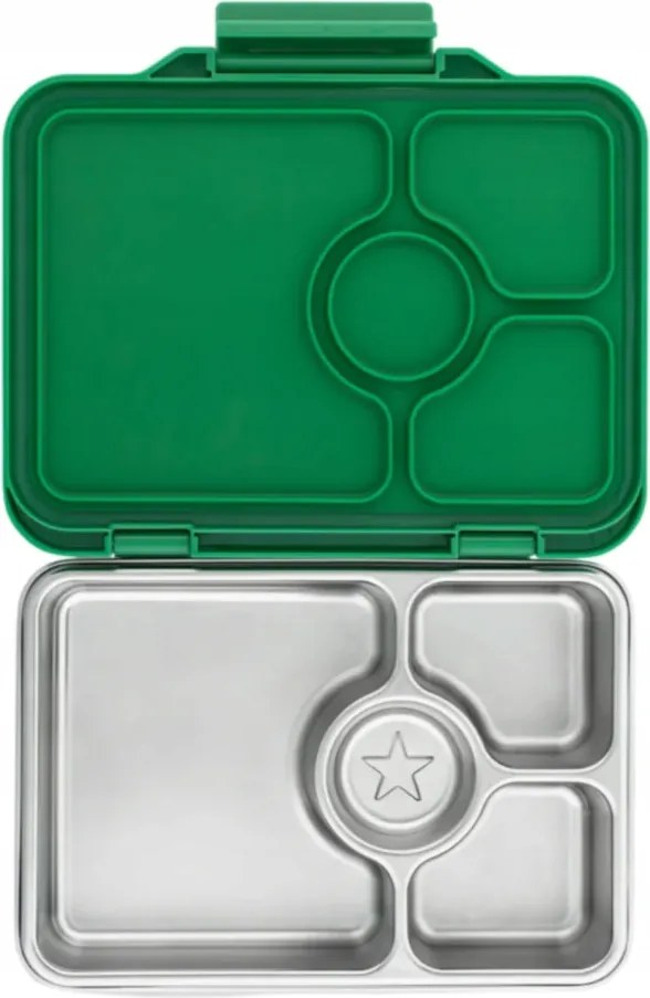 Yumbox Pret ocelový obědový box s přihrádkami, Pomme Green