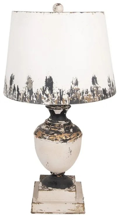 Bílá kovová stolní lampa s dřevěnou nohou Pascal – 32x60 cm