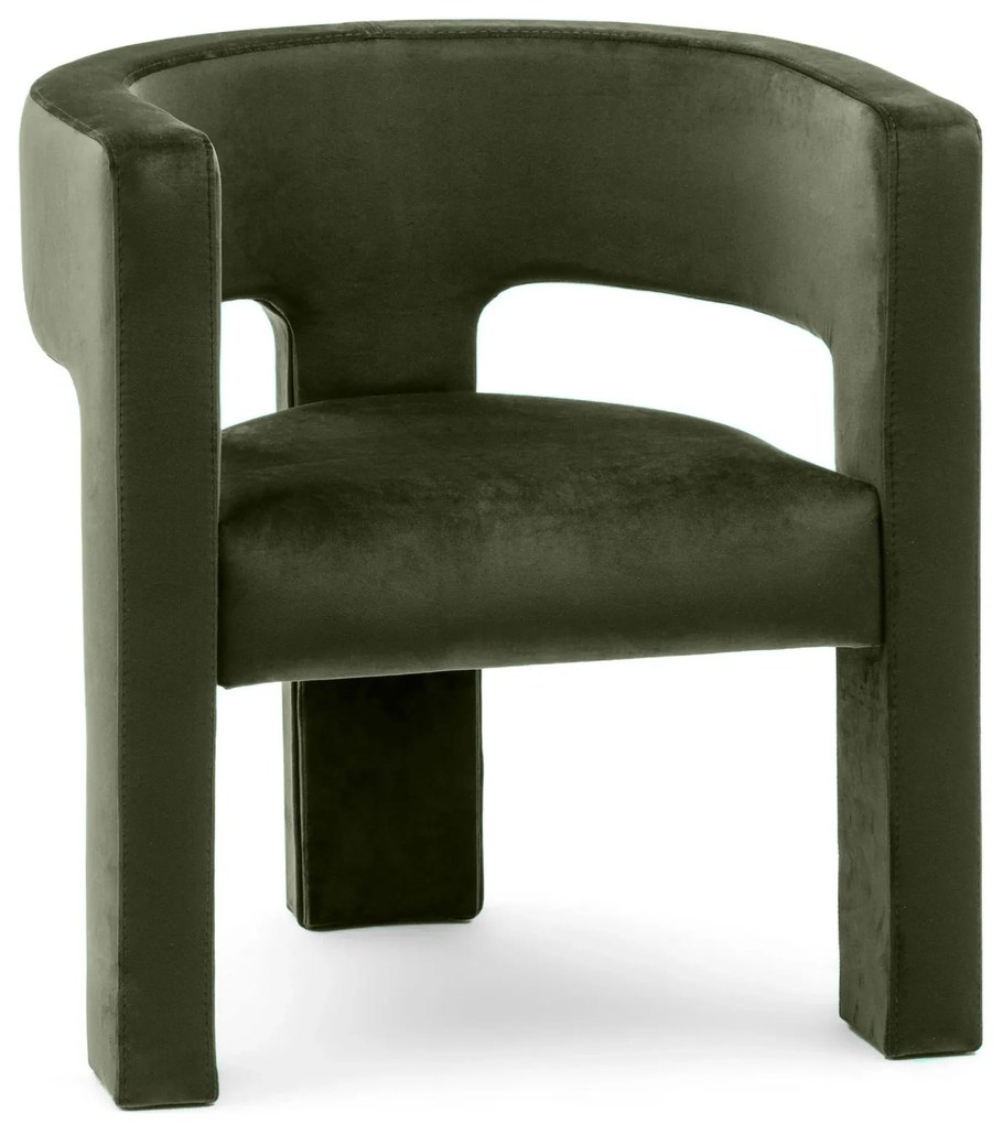 Tmavě zelené designové křeslo ALPAH B VELVET