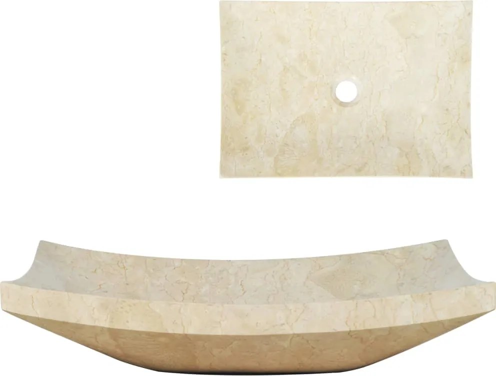 Umyvadlo 50 x 35 x 12 cm mramor krémové 142765
