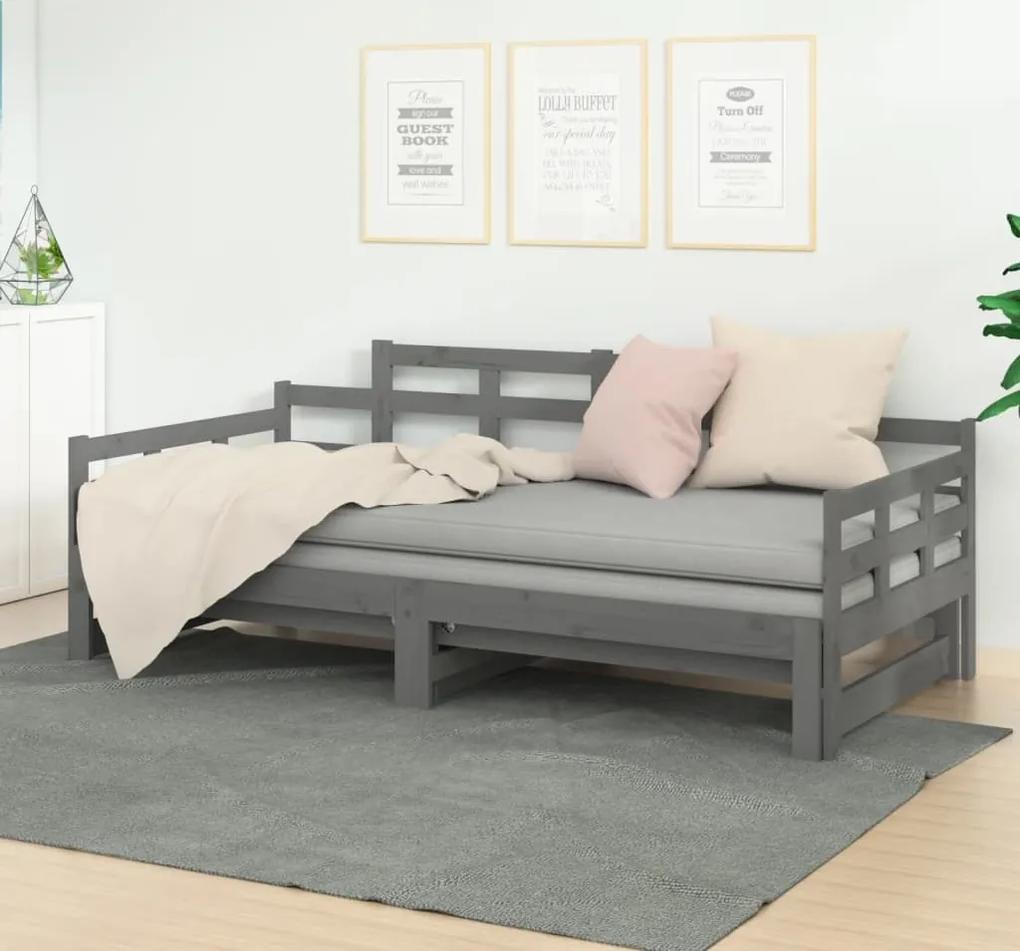 vidaXL Výsuvná postel masivní borovice 2x (90 x 190) cm [820352] Barva: Černá