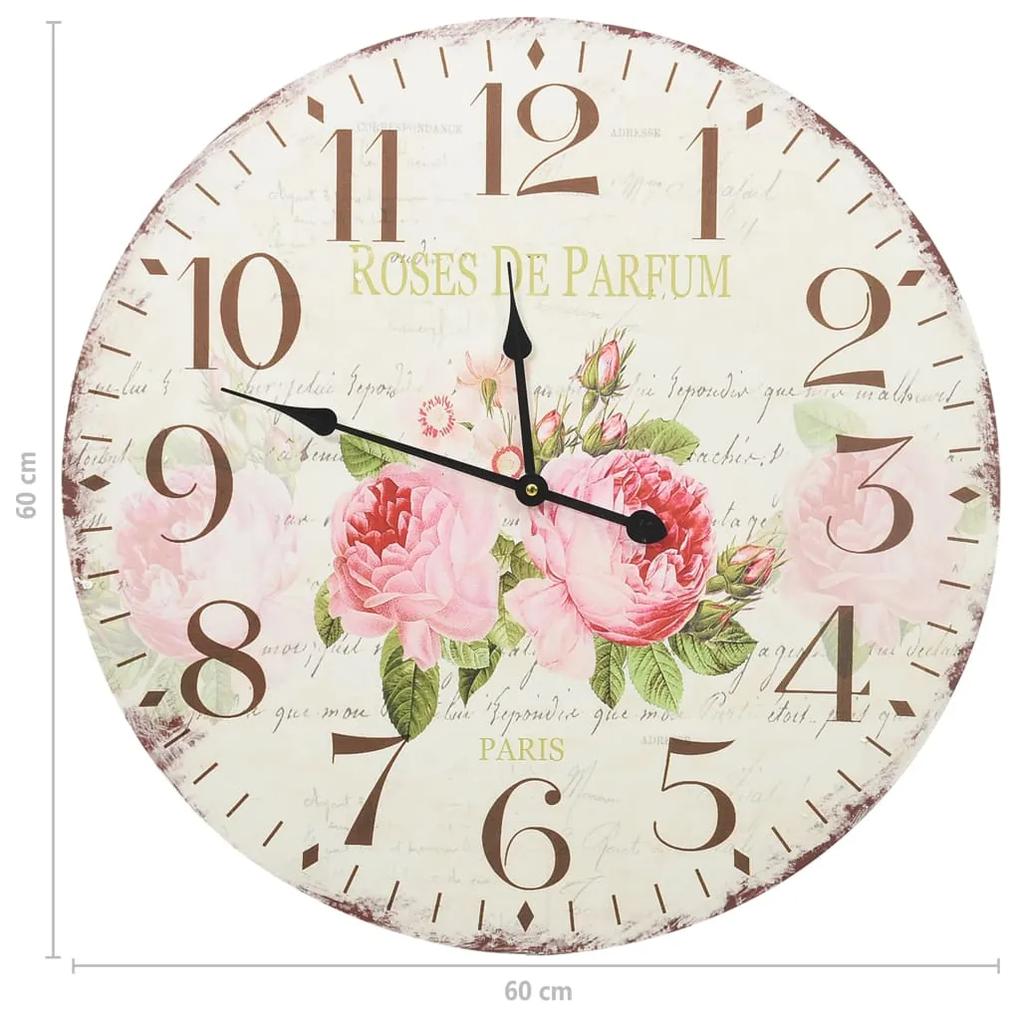 Vintage nástěnné hodiny květina 60 cm - Default Title