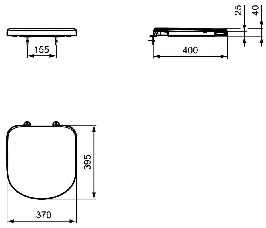 Ideal Standard Tempo - Klozetové sedátko (zkrácené), Bílá, T679801