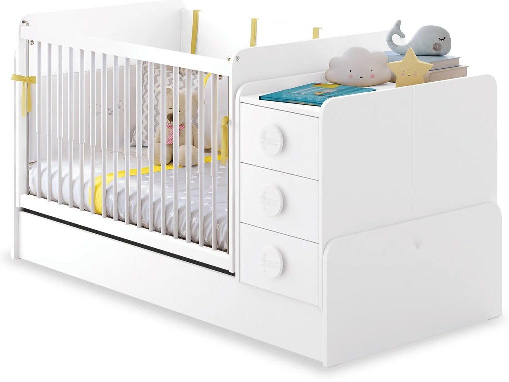 Čilek Rostoucí houpací postýlka s přebalovacím pultem Baby Cotton