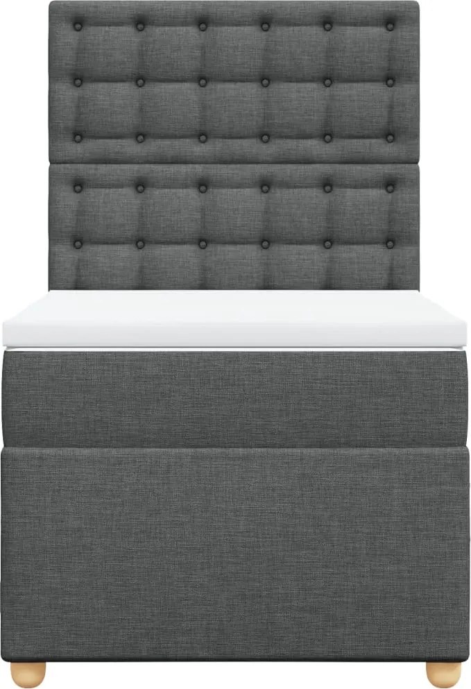 Box spring postel s matrací tmavě šedá 90x190 cm textil 3291150