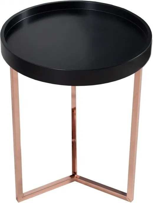 INV Odkládací stolek Linoa 40cm černá/měď