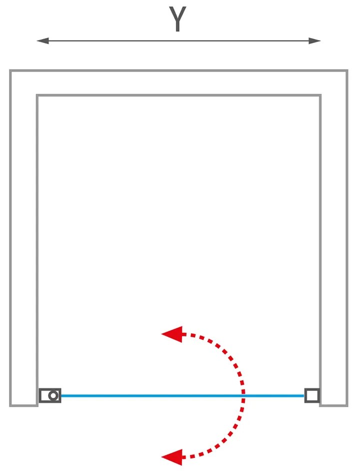 Roth Jednokřídlé sprchové dveře HI PI2 se setem profilů HI SET pro instalaci do niky - bez vaničky Varianta: šířka: 100 cm, orientace: Uni - (HI PI2/1000_HI SET), Barva profilů a typ výplně: profily: brillant, výplň: transparent