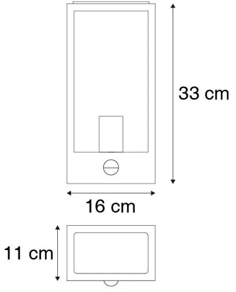 Venkovní nástěnné svítidlo tmavě zelené s detektorem pohybu IP44 - Rotterdam