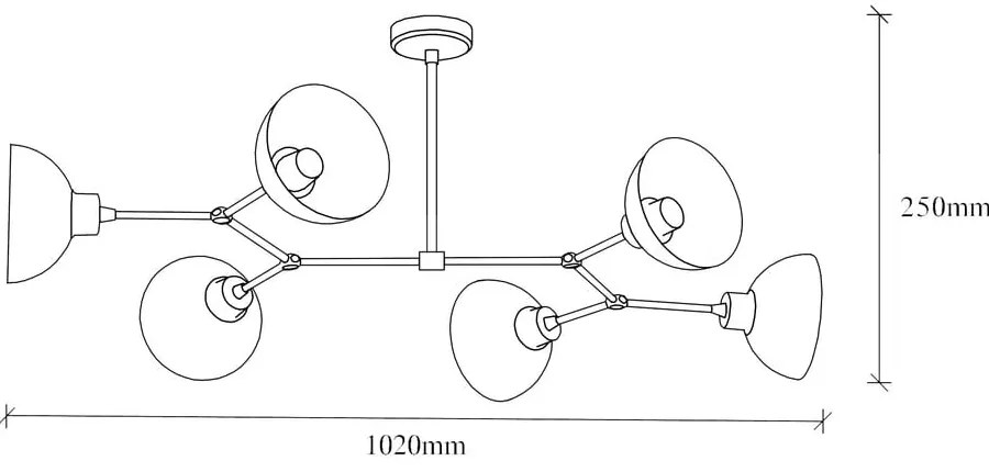 Stropní svítidlo ve zlaté barvě s kovovým stínidlem 52x102 cm Dram – Opviq lights