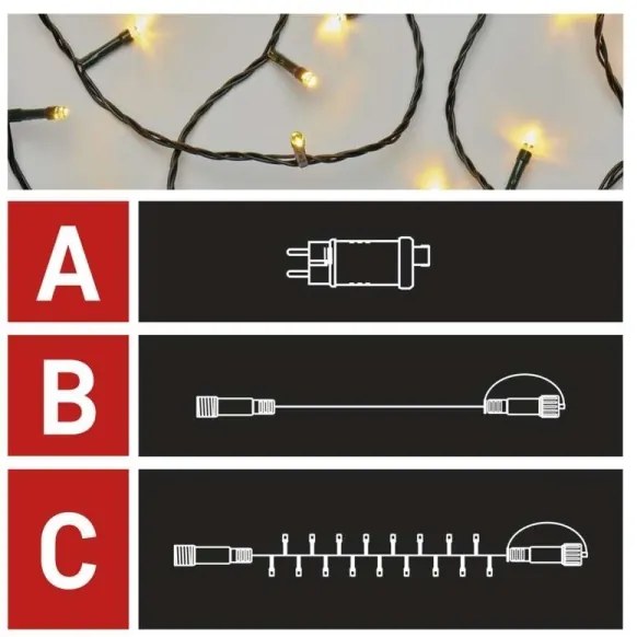 LED Vánoční venkovní řetěz 100xLED/15m IP44 teplá bílá