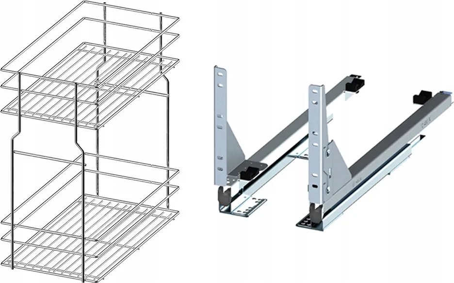 Koš Cargo do spodní skříňky 40 cm 400 Chrom 2p s tlumením dovírání Rejs s plným výsuvem