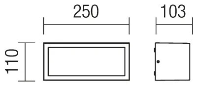 Redo group Redo Brick, antracitové venkovní nástěnné svítidlo 1xE27 23W, šířka 25cm, IP54