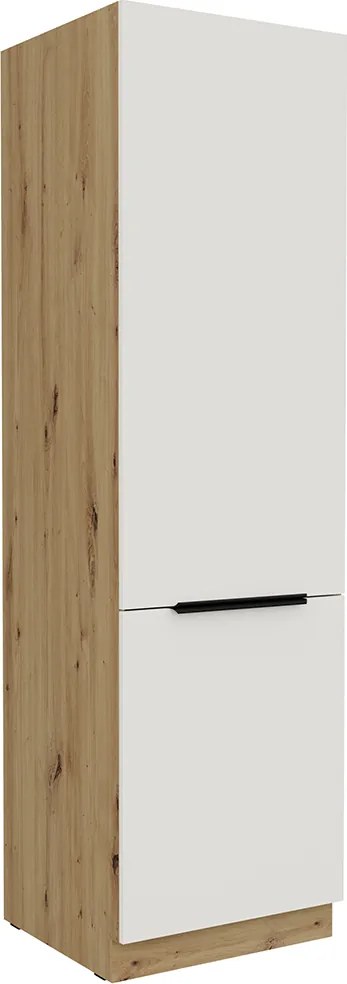 ARIA az | vysoká skříňka 60 LO-210 2F na vestavnou lednici | 60 cm | ANTI FINGERPRINT povrch | artisan/bílá
