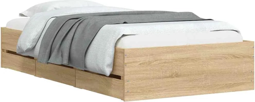 Rám postele se zásuvkami dub sonoma 90x200 cm kompozitní dřevo 3207296