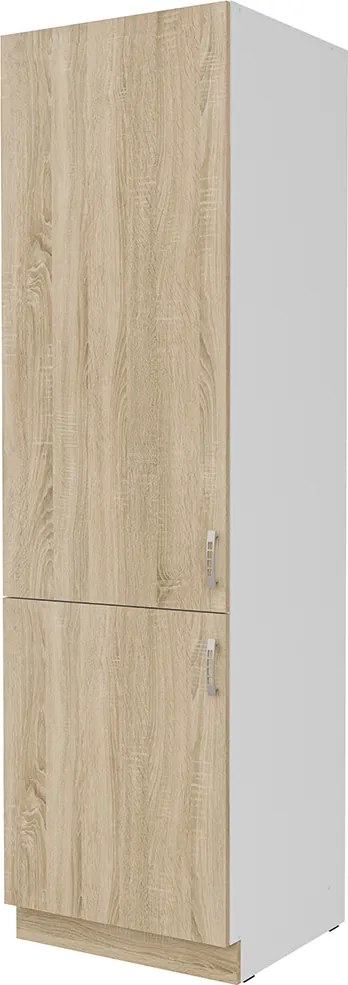 SARA | vysoká skříňka 60 DK-210 2F policová | 60 cm | bílá/dub sonoma