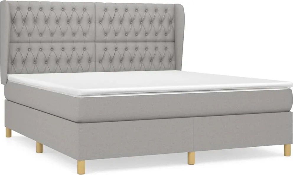 Box spring postel s matrací světle šedá 180 x 200 cm textil 3128781
