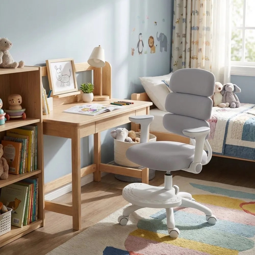 Dětská rostoucí židle Neoseat KIDDY THREE — látka, pratelný potah, šedá