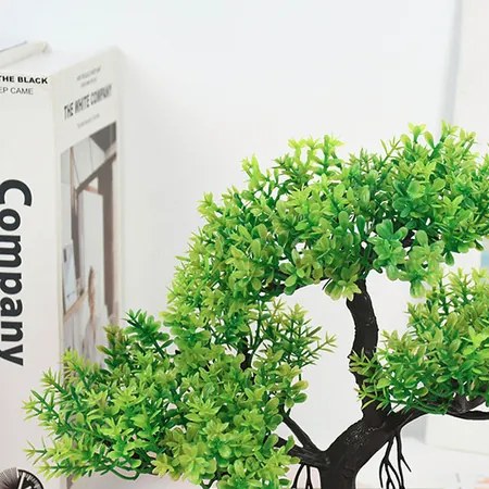 Bytová dekorace - umělá bonsaj v květináči Barvy: Zelená