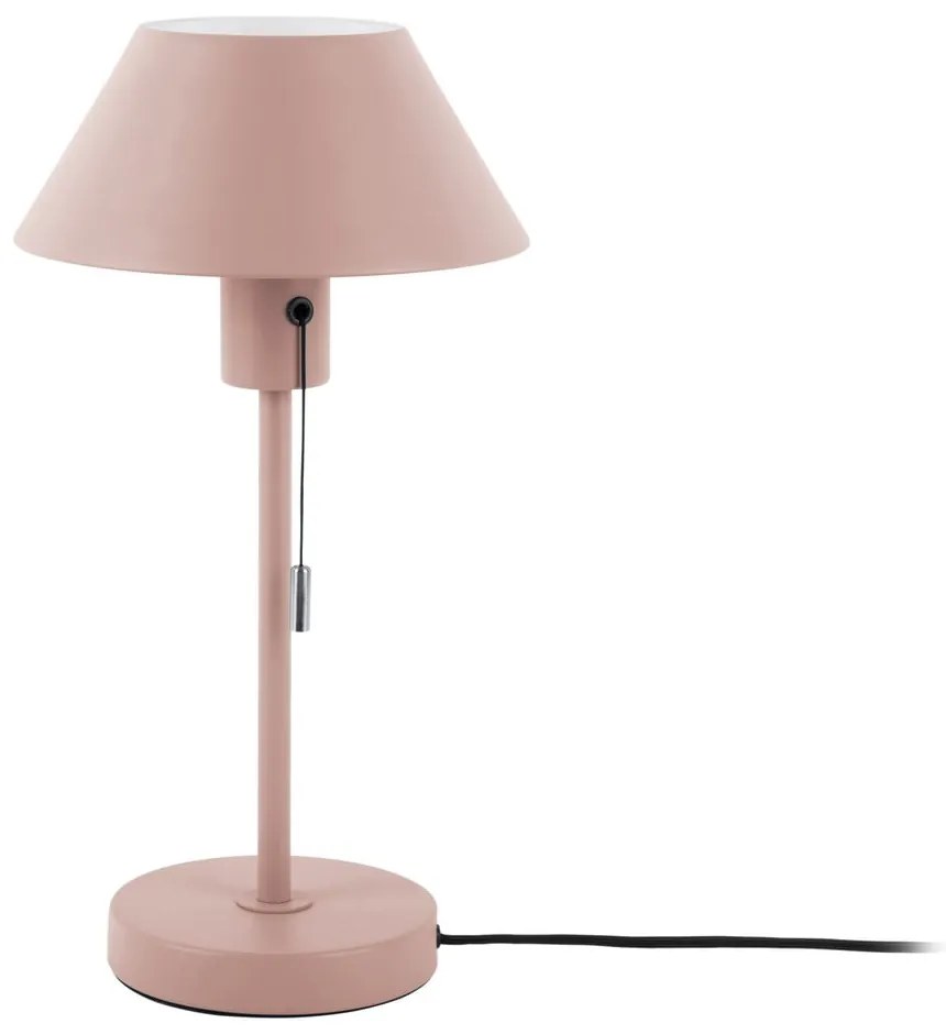 Světle růžová stolní lampa s kovovým stínidlem (výška 36 cm) Office Retro – Leitmotiv