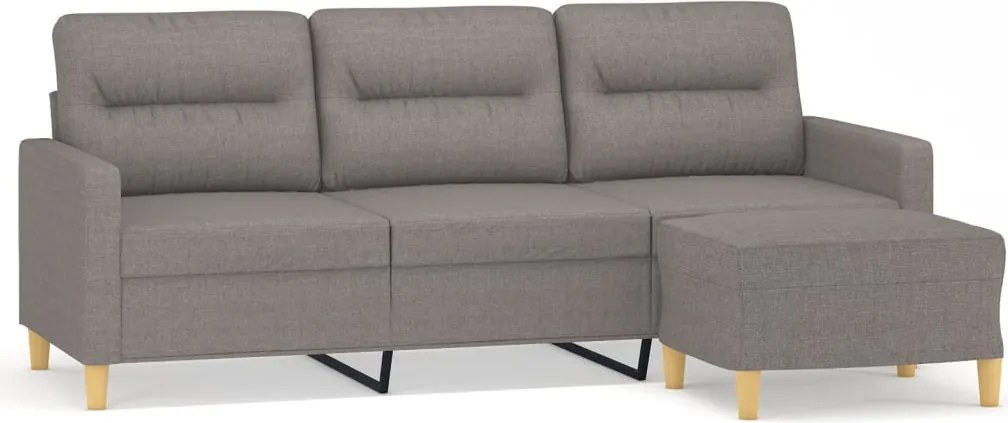 3místná pohovka s podnožkou taupe 180 cm textil 3201080