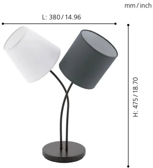 Eglo 95194 - Stolní lampa ALMEIDA 2xE14/40W/230V