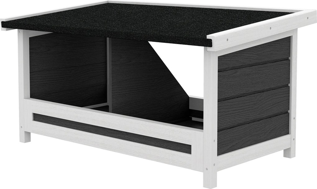 Hnízdní box PawHut z jedlového dřeva s asfaltovou střechou pro kuřata 66x37x34 cm šedý |