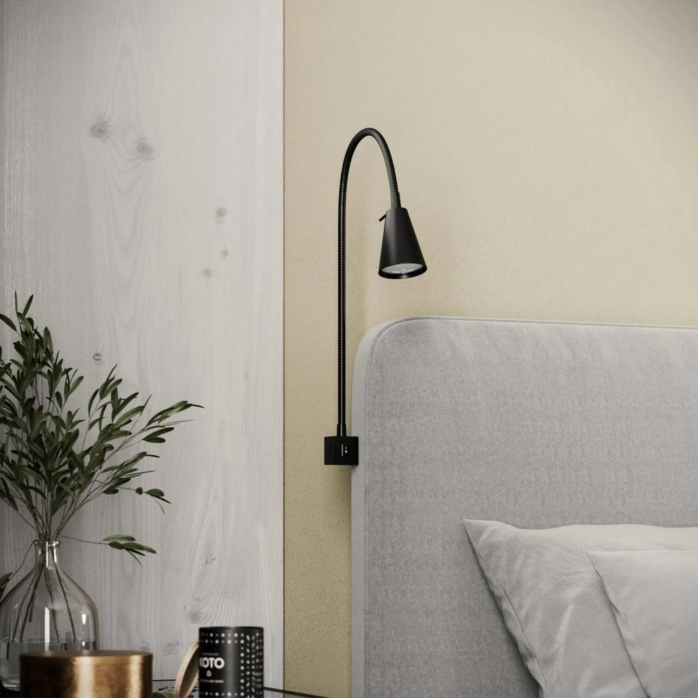 Nástěnné svítidlo Tuso LED, montáž na postel, černé
