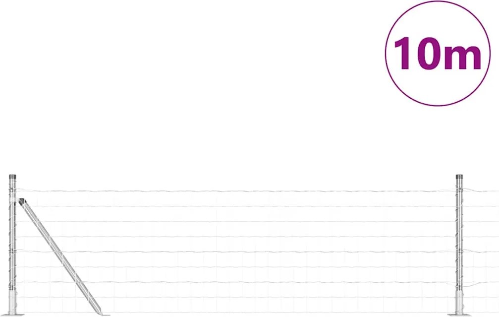 Zahradní euro plot s betonovým základem 10 x 0,6 m Stříbrná 3351052