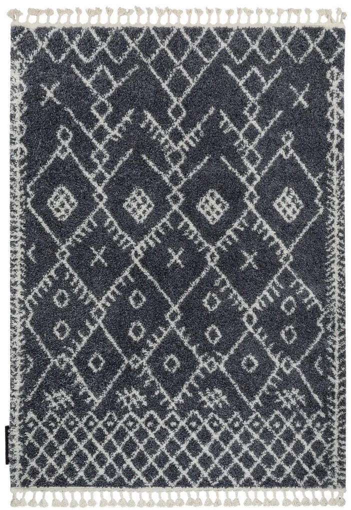 Dywany Łuszczów, Kusový koberec Berber Tanger B5940 grey and white, 180x270, šedá, obývací pokoj