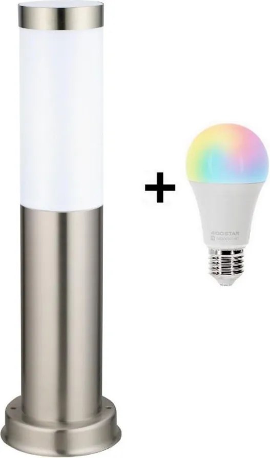 Brilagi - LED RGBW Venkovní lampa 1xE27/9W/230V 40 cm IP44 matný chrom