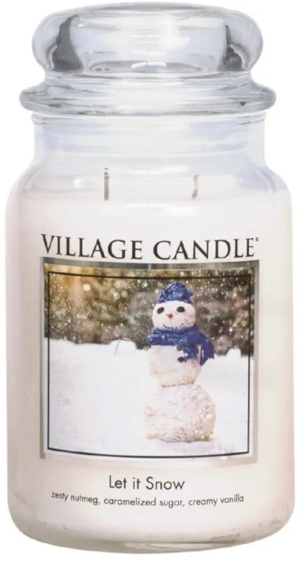 Village Candle Vonná svíčka ve skle, Sněhová Nadílka - Let It Snow, 26oz Premium