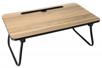 Orion Dřevěný servírovací stolek do postele s kovovými nohami
