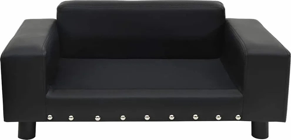 Pohovka pro psy černá 81 x 43 x 31 cm plyš a umělá kůže 170954